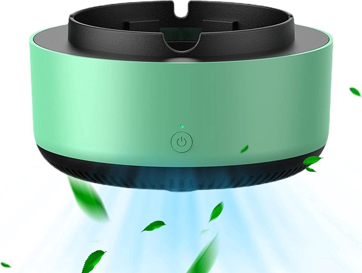 Deluqse Asbak Met Luchtreiniger - Groen - Asbak Met Afzuiging ...