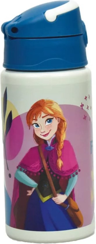 Disney Frozen Aluminium Drinkfles - Drinkbeker met Rietje - 500 ml | bol