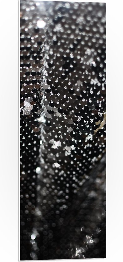 PVC Schuimplaat - Close-up van Zilveren Stof - 30x90 cm Foto op PVC ...