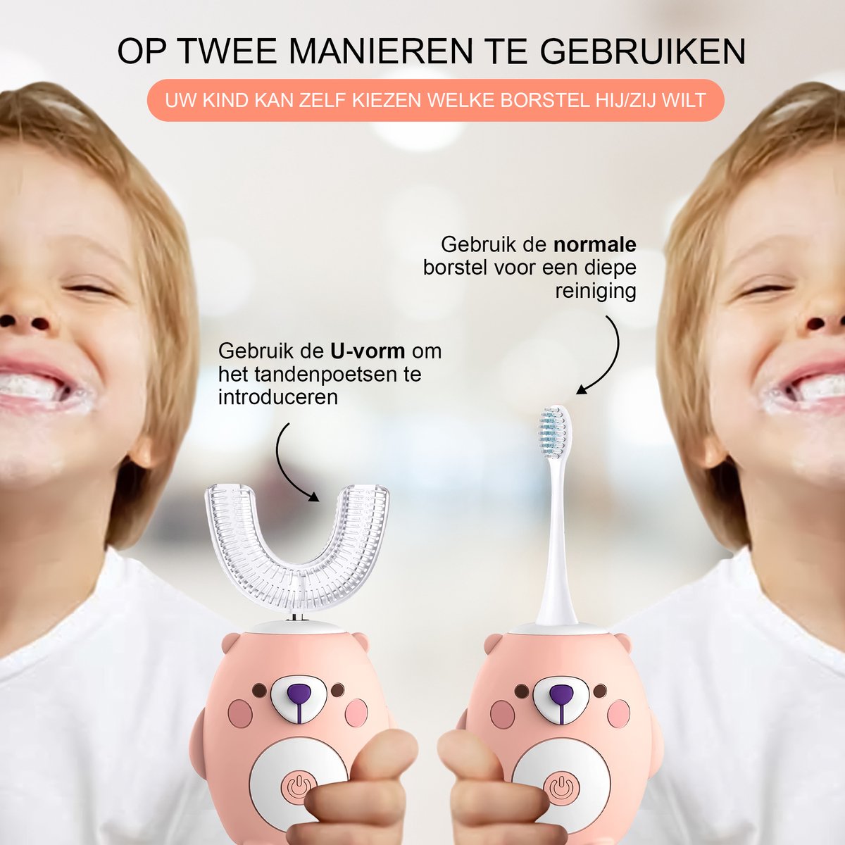 Belenthi elektrische tandenborstel kinderen - U-vormige tandenborstel ...