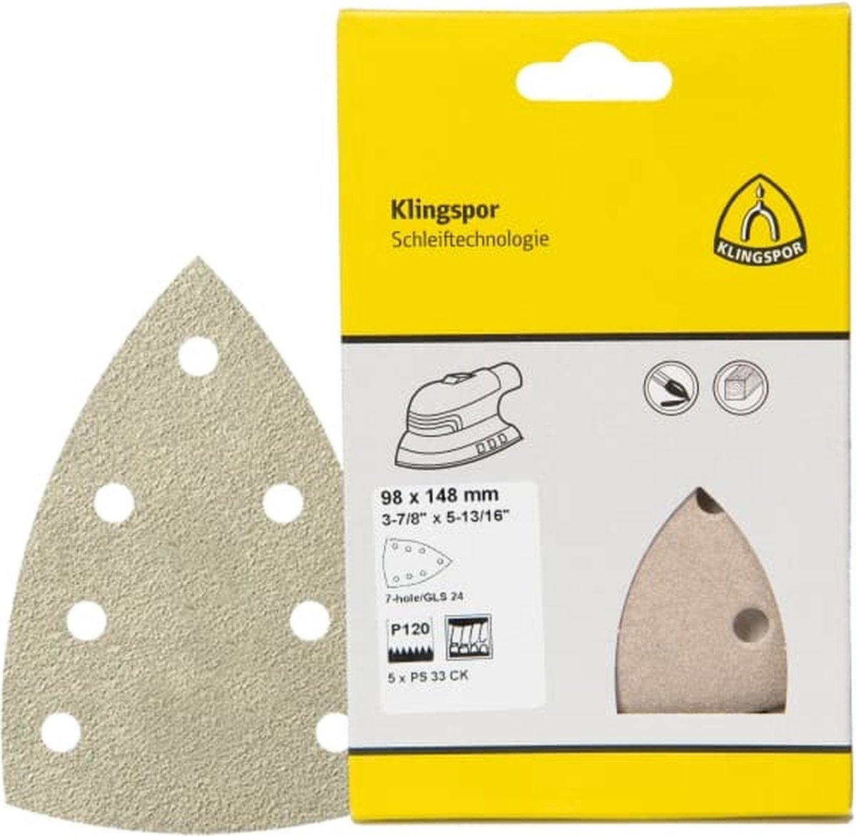 klingspor PS 33 CK k120 Kleinverpakking delta Schuurpapier, met ...