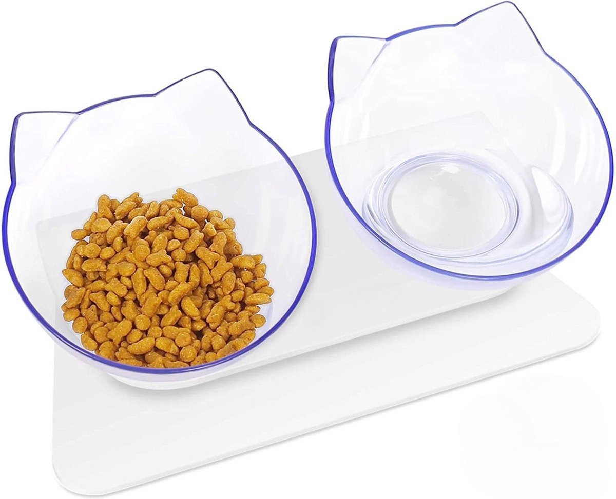 Ergonomische Voerbak Kat en Hond - Kattenvoerbakjes - Drinkbak kat ...