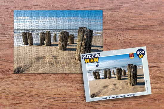 Puzzel Zand - Strand - Paal - Water - Zomer - Legpuzzel - Puzzel 1000 ...