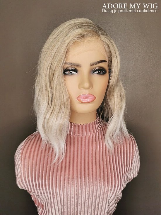 Grijze Pruik Dames – Adore My Wig – Lace Wig Synthetisch – Synthetische ...