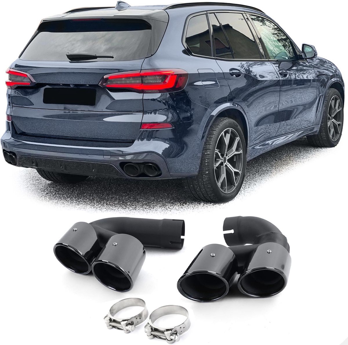 BMW X5 G05 X6 G06 X7 G07 M Pakket 40i Uitlaat Sierstuk Dubbel Rond ...