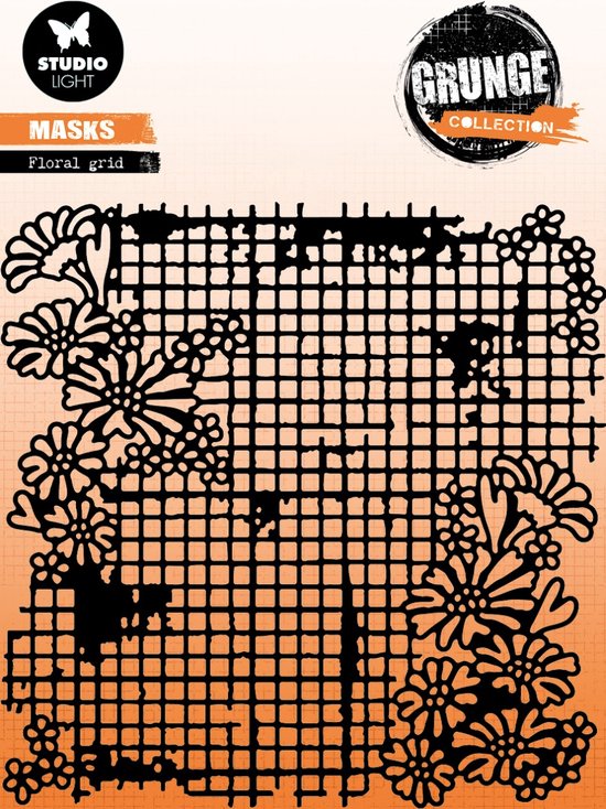Mask stencil Floral grid - Grunge collection nr. 179 | bol