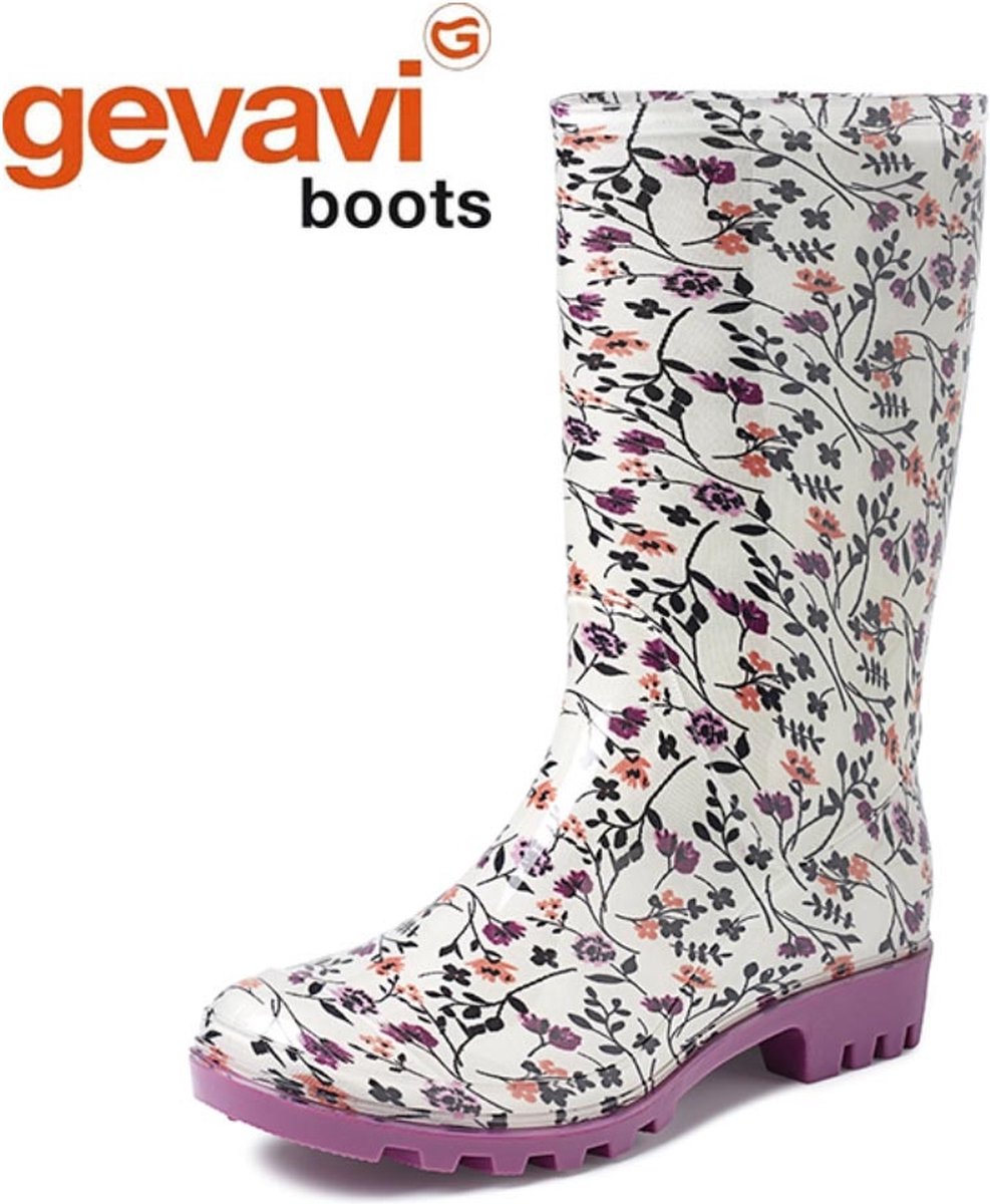 Gevavi Boots Rose PVC Wit Bloem Laarzen Dames - Schoenen.nl