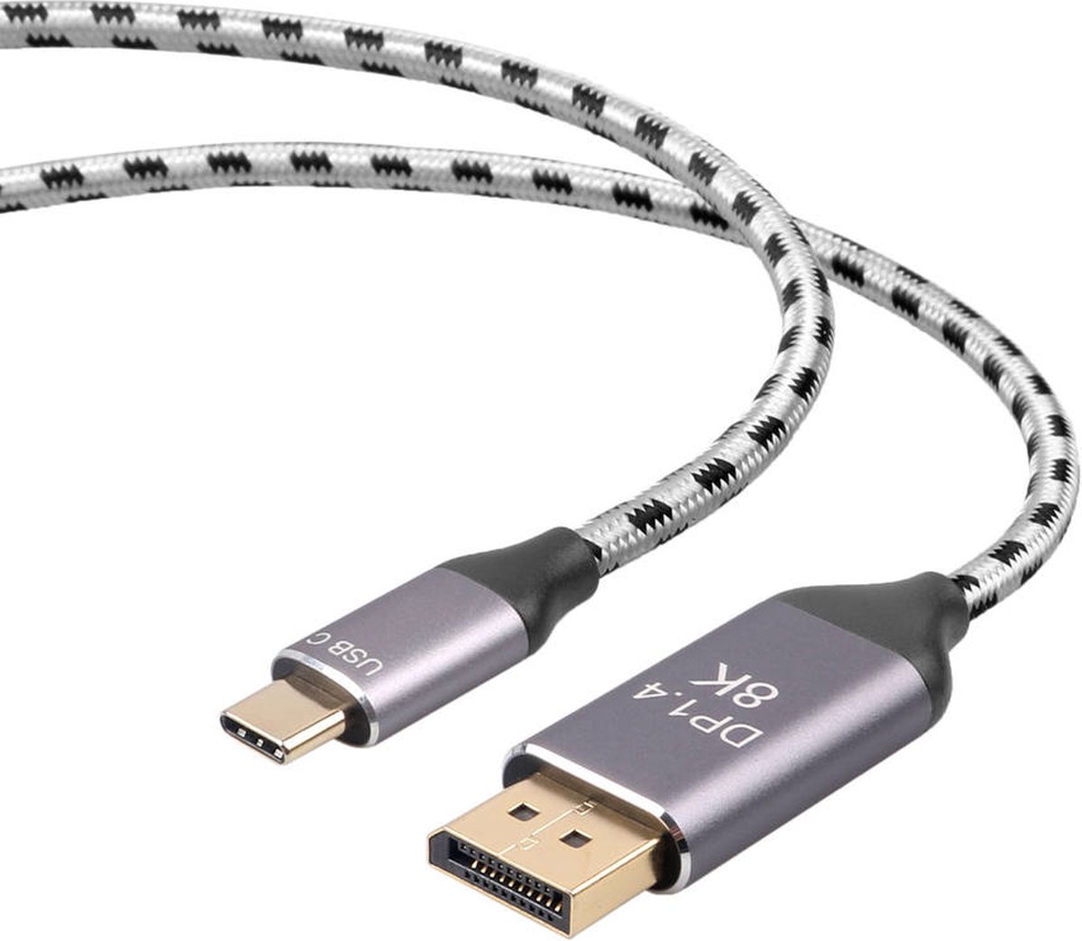 NÖRDIC USBC-N1231 USB-C naar DisplayPort 1.4 kabel - 8K30Hz - 32,4Gbps ...