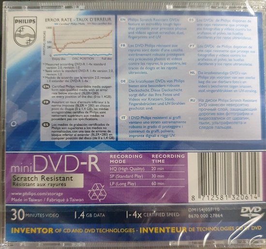 Philips mini DVD-R 30 min 1,4 GB Data | bol
