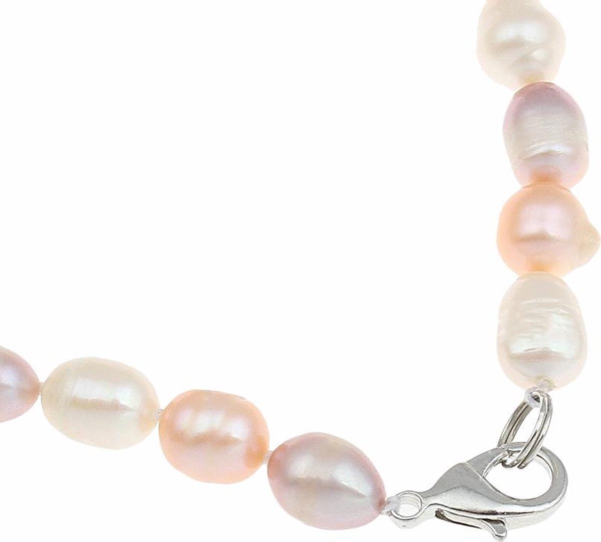 Zoetwater parelketting Bonito - echte parels - wit - zalm - roze ...