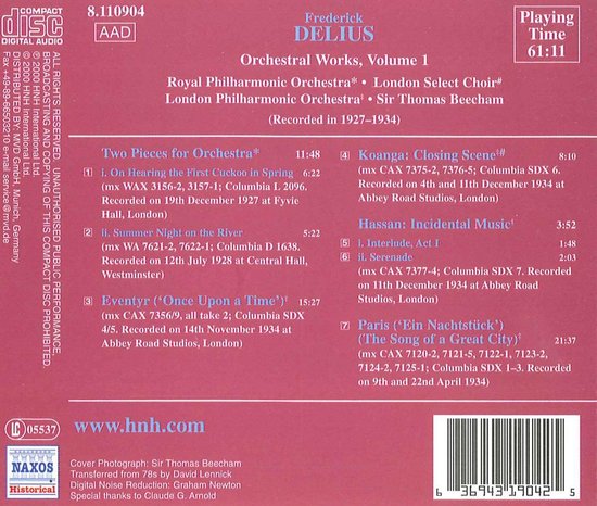 Royal Philharmonic Orchestra - Delius: Orchestral Works Volume 1 (CD), Rpo | Muziek | bol.com