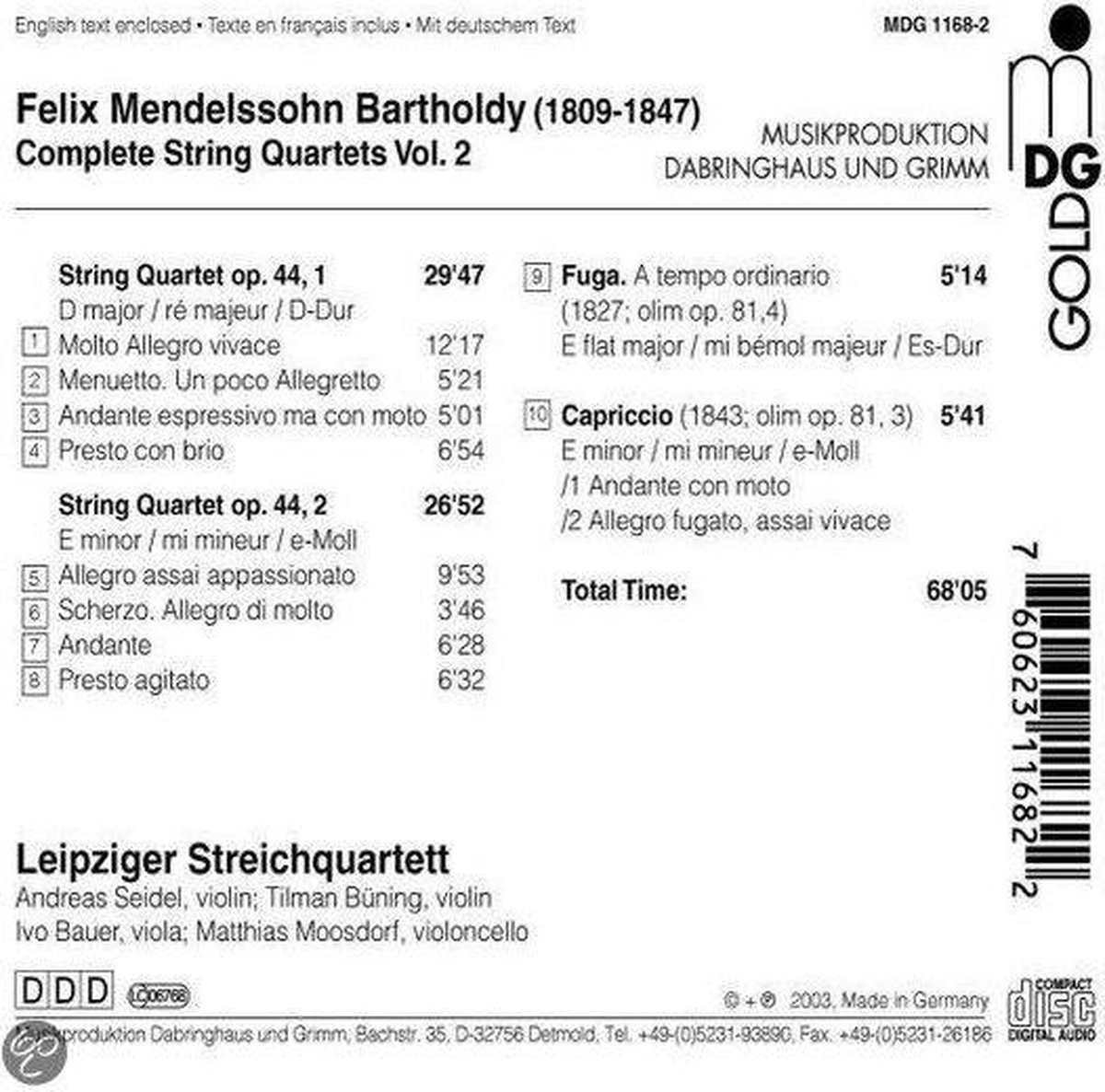 Mendelssohncomplete String Quartets, Leipziger Streichquartett | CD (album) | Muziek | bol.com