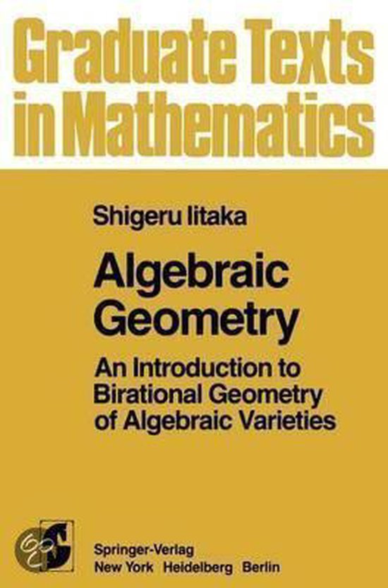 Algebraic Geometry | 9780387905464 | S. Iitaka | Boeken | bol