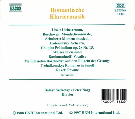 Romantic Piano Music, Peter Nagy | CD (album) | Muziek | bol.com