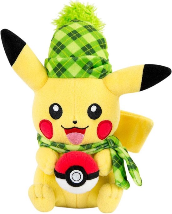 Pokémon - Pikachu Winter Edition Knuffel 14 cm | bol.com
