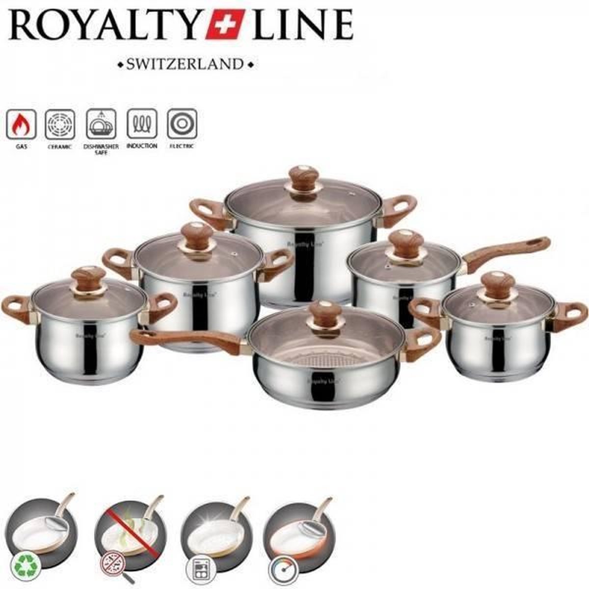 Royalty Line 12-delige Cookware pannenset | bol.com