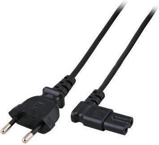 EFB Netzleitung Euro - C7 90° links/rechts,zwart,2.0m,2x0.75mm | bol