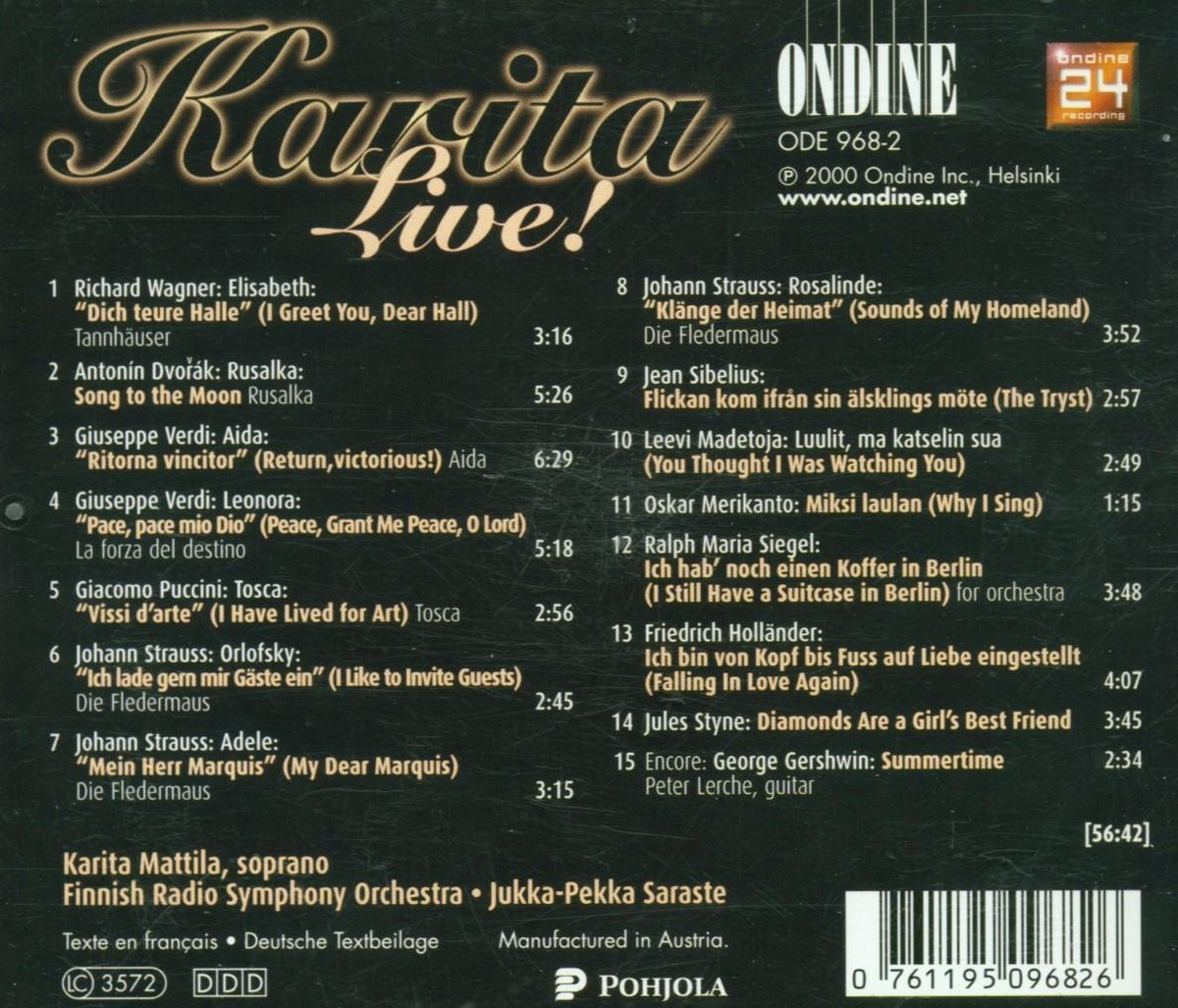 Karita Mattila, Finnish Radio Symphony Orchestra, Jukka-Pekka Saraste - Karita Live... | bol.com
