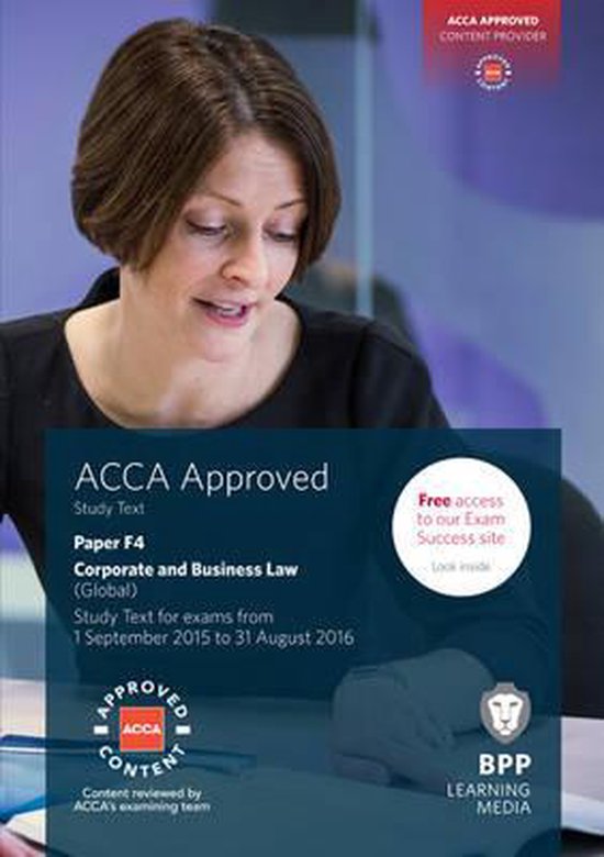 ACCA F4 Corporate and Business Law (Global) | 9781472726742 | BPP ...
