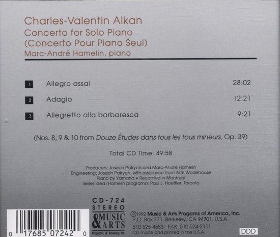 Marc-André Hamelin - Alkan: Concerto For Solo Piano (CD), Marc-Andre ...