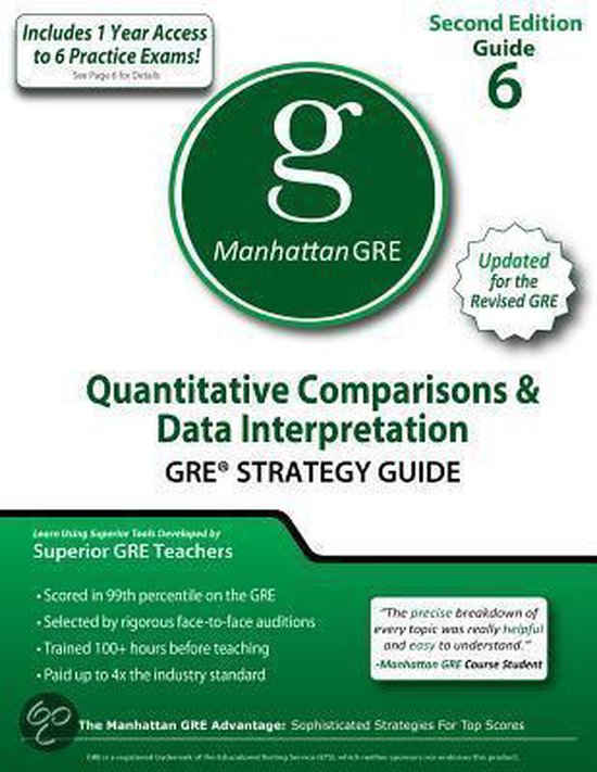 Quantitative Comparisons & Data Interpretations GRE Strategy Guide, -. Manhattan Gre... | bol