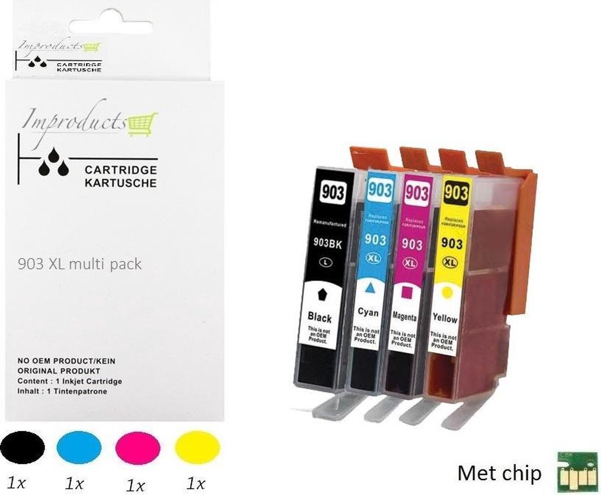 Improducts® Inkt cartridges - Alternatief Hp 903 L / XL 903XL multi ...