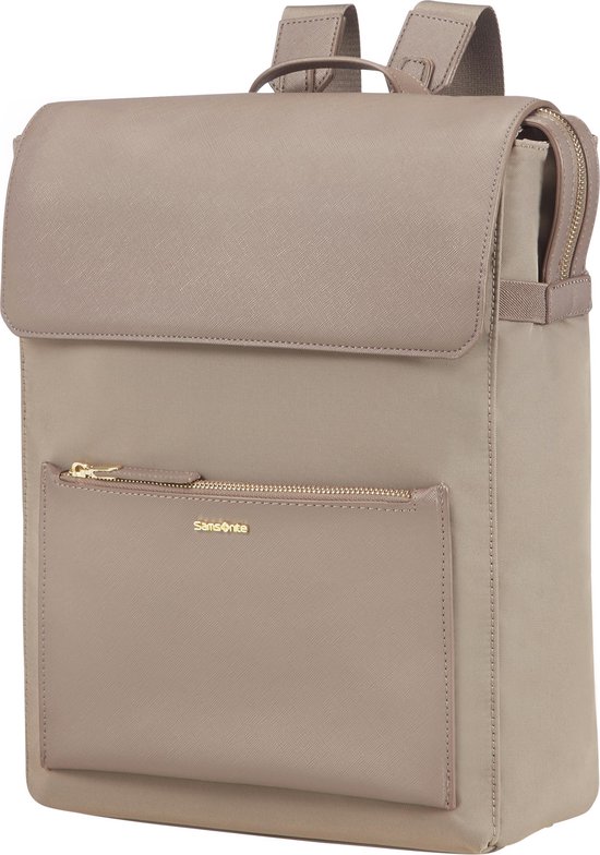 Samsonite aktetas - ZALIA RECTANGULAR BACKPACK14.1" Beige | bol.com