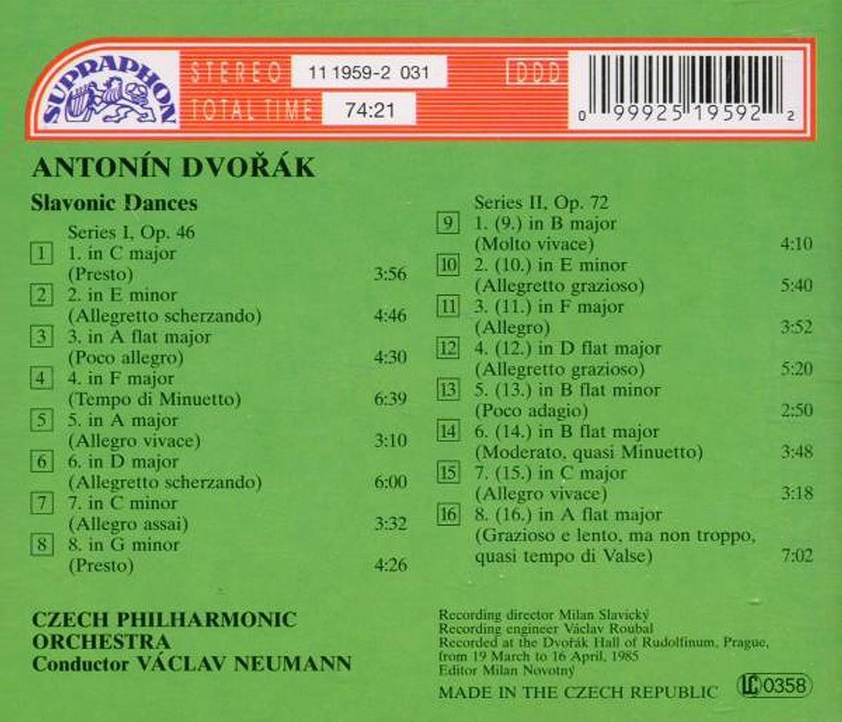 Dvorak: Slavonic Dances / Vaclav Neumann, Czech Philharmonic, Vaclav Neumann | CD... | bol.com