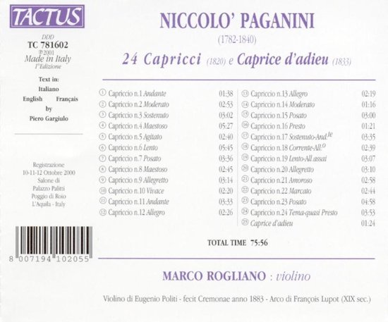 24 Capricci, Marco Rogliano | CD (album) | Muziek | bol.com