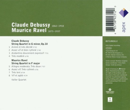 Debussy; Ravel: String Quartets / Keller Quartet, Kleer Qtet | CD (album) | Muziek | bol