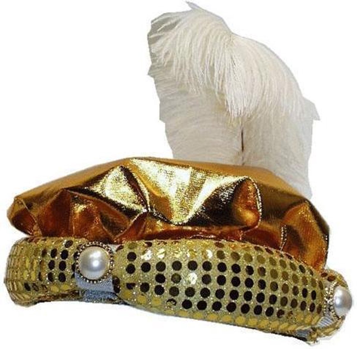 bol.com | Sultan hoed goudkleurig met pluim