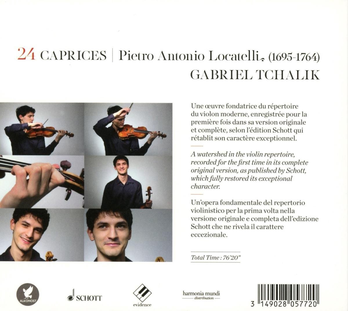 Locatelli: 24 Caprices for solo violin, Gabriel Tchalik | CD (album ...