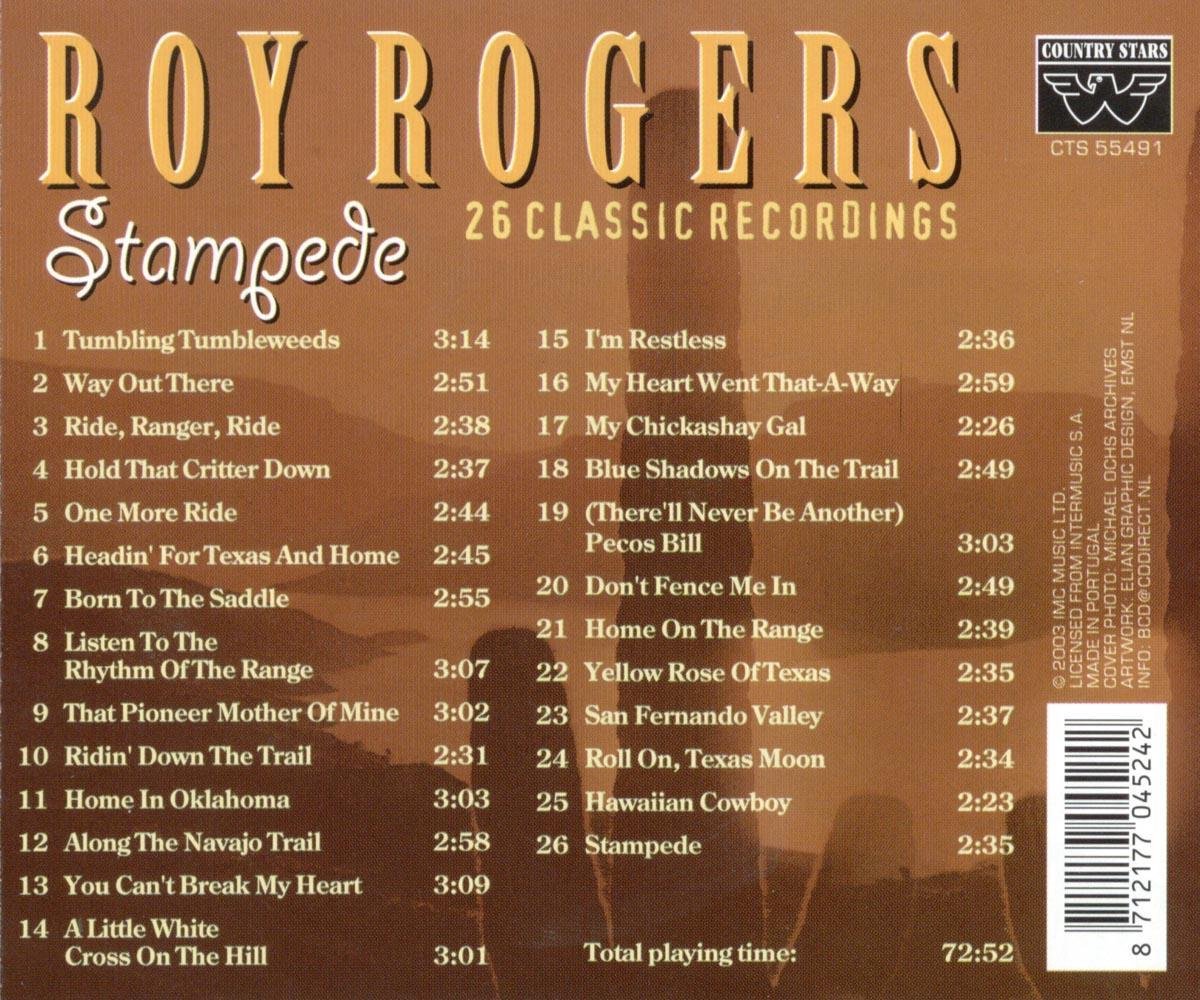 Stampede - 26 Classic Recordings, Roy Rogers | CD (album) | Muziek ...