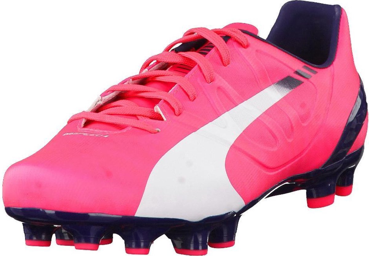 Puma EvoSpeed 4.3 FG - Voetbalschoenen - Mannen - Maat 46.5 - Roze/Navy ...