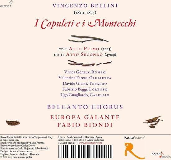 Europa Galante & Fabio Biondi - I Capuleti E I Montecchi (2 CD ...