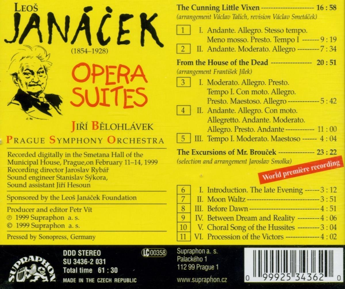 Prague Symphony Orchestra, Jiri Belohlavek - Janacek: Opera Suites (CD ...
