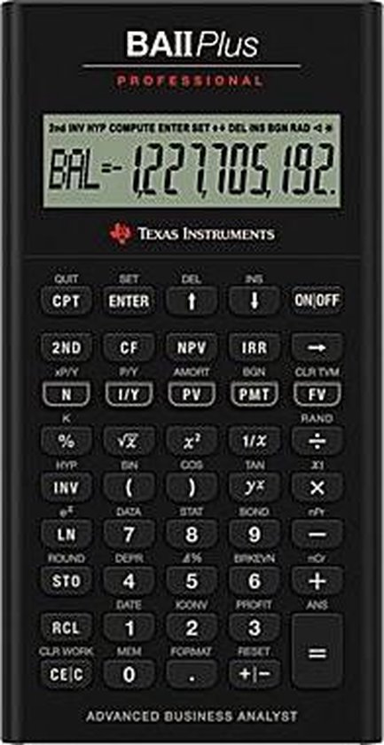Texas Instruments BAII Plus Professional - Wetenschappelijke ...