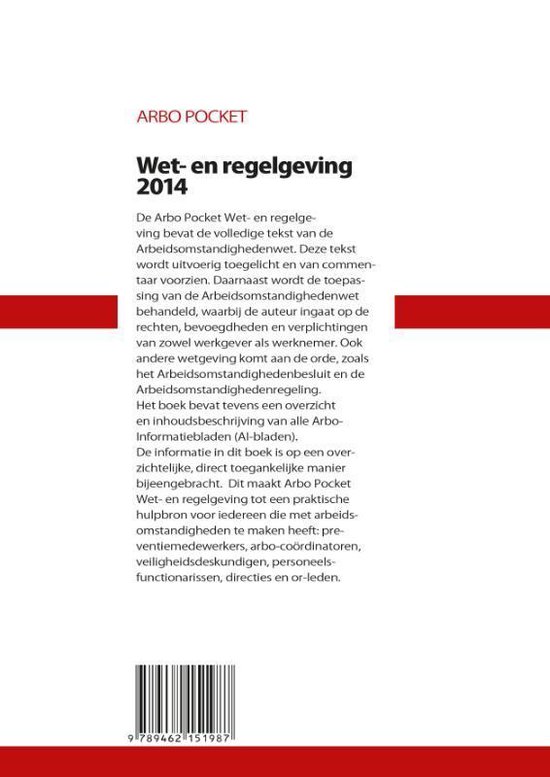 Arbo Pocket wet- en regelgeving 2014 | 9789462151987 | Boeken | bol.com