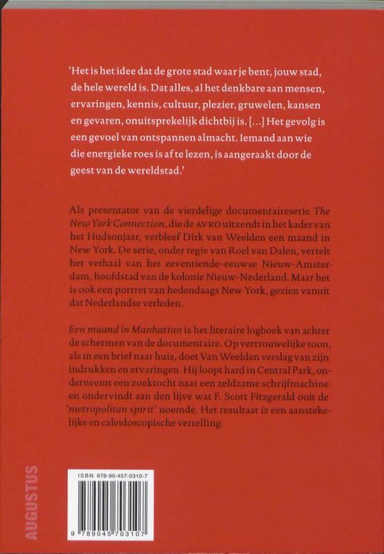 Een Maand In Manhattan Dirk Van Weelden 9789045703107 Boeken Bol