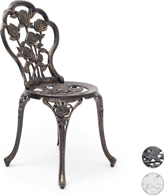 relaxdays bistrostoel, tuinstoel antiek, tuin, bistro, terras stoel ...