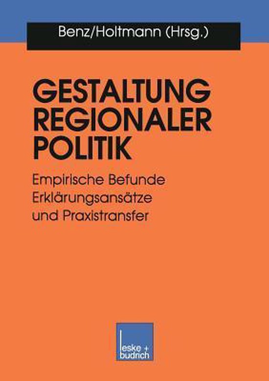 Gestaltung Regionaler Politik | 9783810022264 | Arthur Benz | Boeken | bol