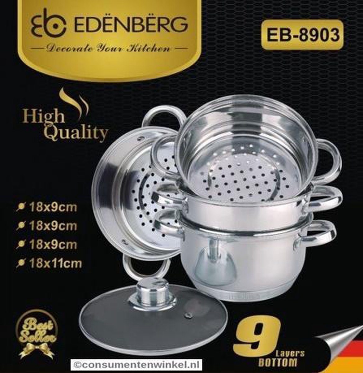 EDENBERG EB-8903 Stoompan - 18 cm - 5 delig | bol.com