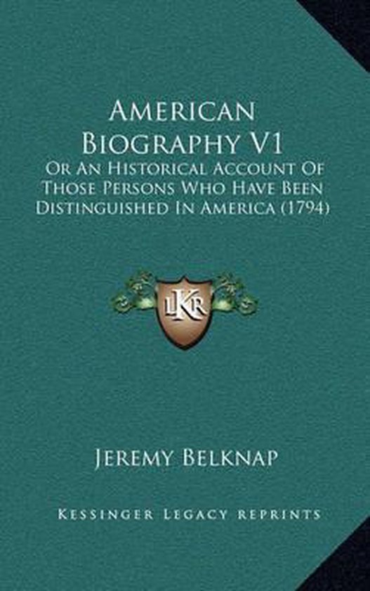 American Biography V1, Jeremy Belknap | 9781164407812 | Boeken | bol.com