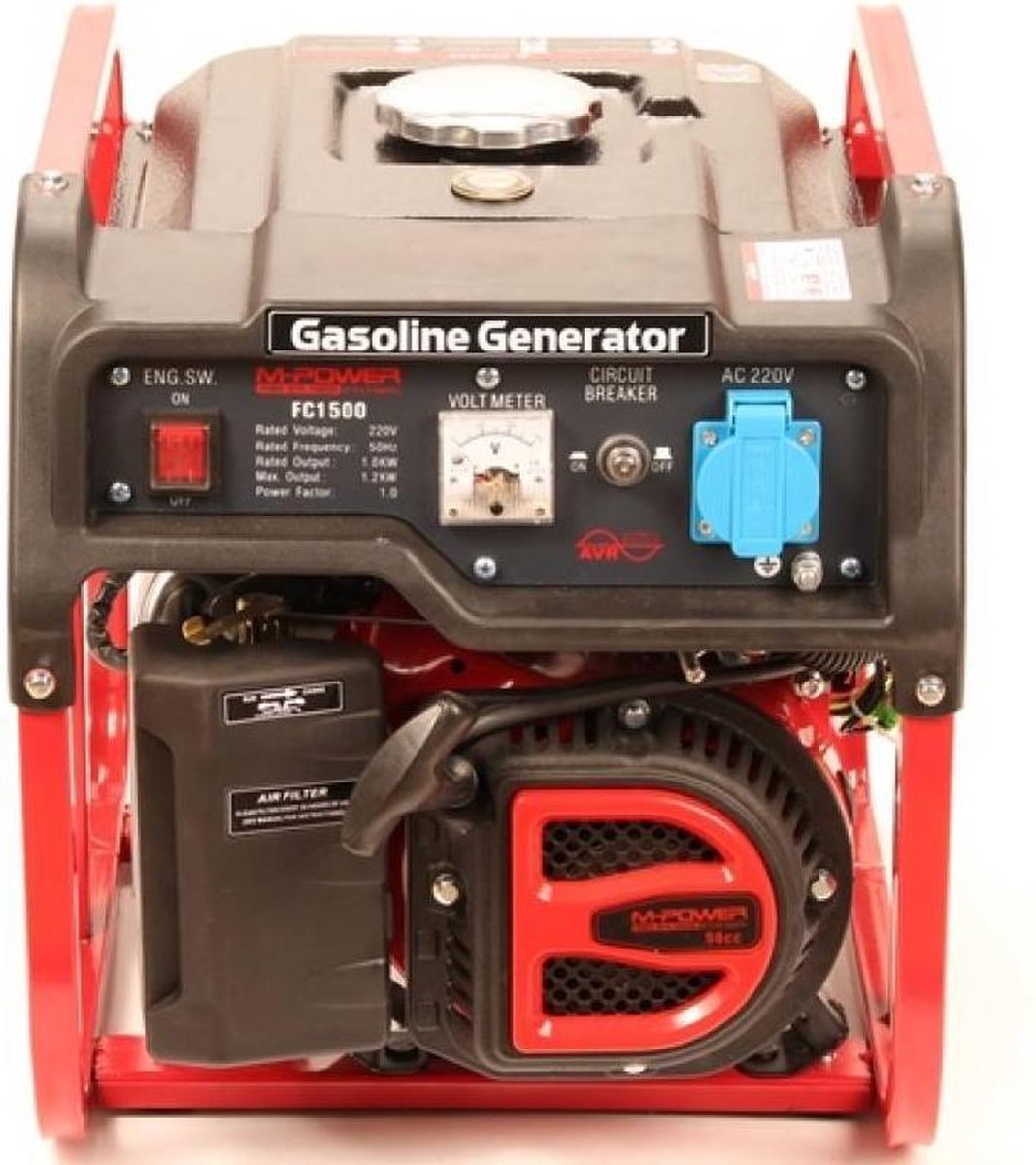 bol.com | ES Generator / Aggregaat 4-takt Benzinemotor 1000W 220V M-Power