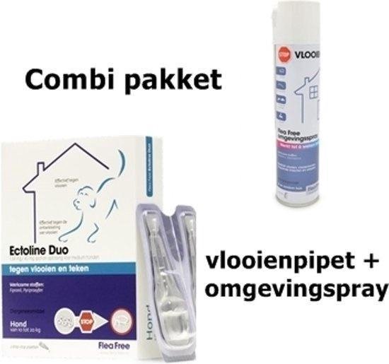 combi pakket Flea Free Ectoline Duo hond 10-20 kg - Tegen Vlooien En ...