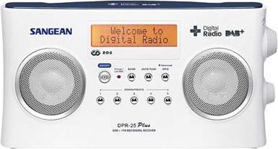 Sangean DPR-25 - Draagbare radio met DAB+ - Wit | bol.com