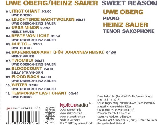 Sweet Reason, Heinz Sauer | CD (album) | Muziek | bol.com