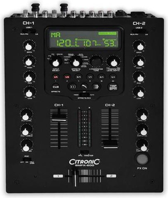 CITRONIC SMFX-200 MIXER WITH USB & DSP - 2 KANAALS - DJ - MIXER | bol.com