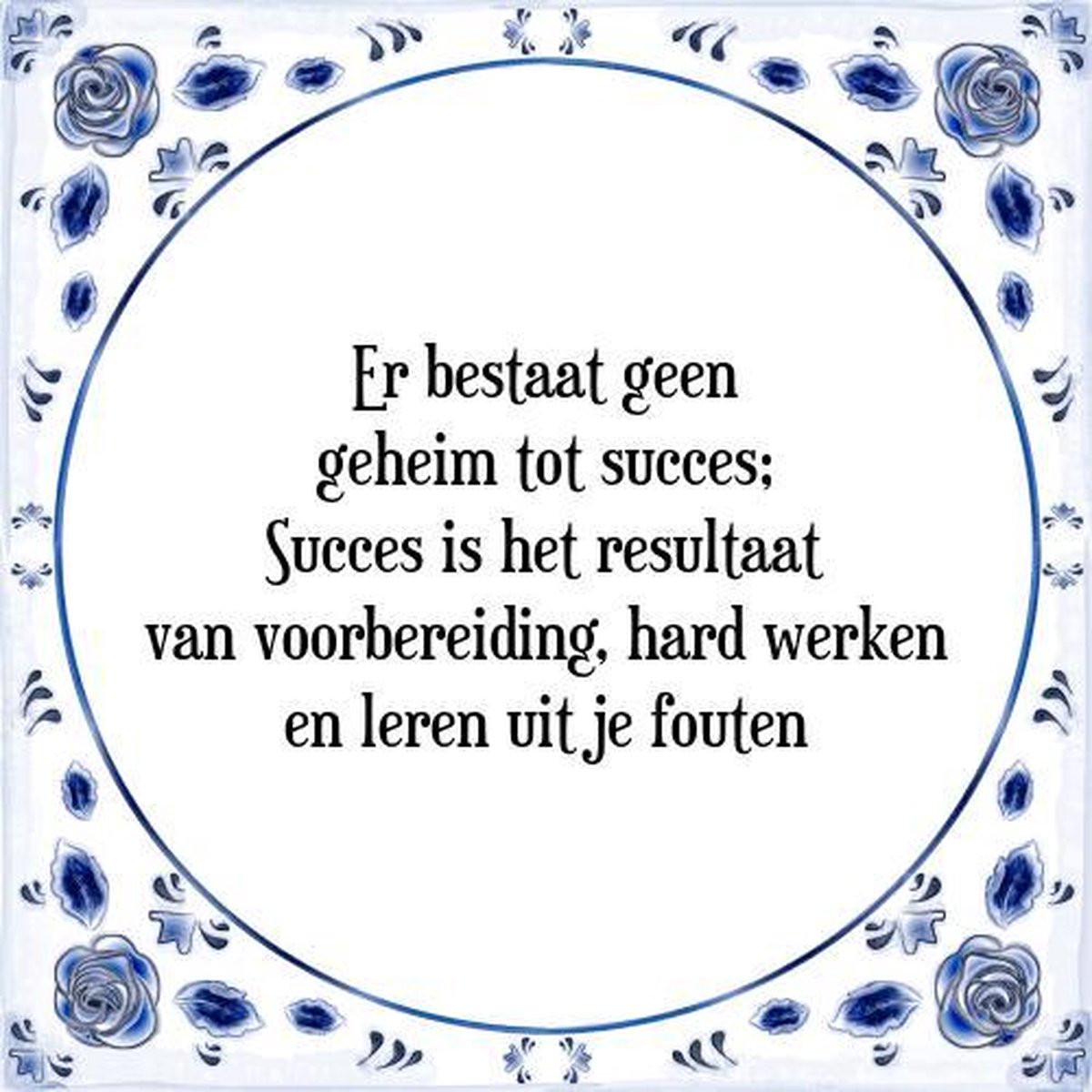 Tegeltje met Spreuk (Tegeltjeswijsheid): Er bestaat geen geheim tot succes; Succes is... | bol.com