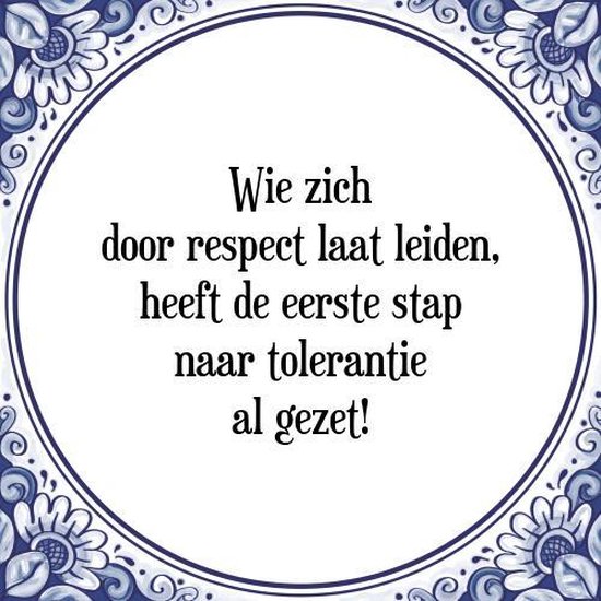 Tegeltje met Spreuk (Tegeltjeswijsheid): Wie zich door respect laat leiden, heeft de... | bol